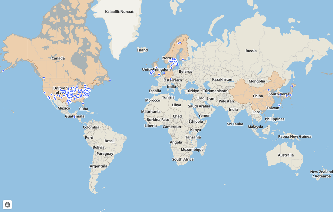 DanTheSwede's visited cities map
