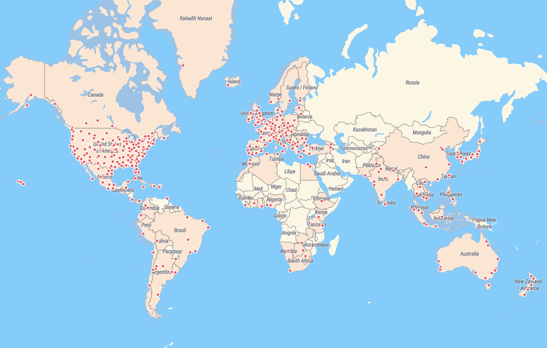 maps's visited cities map